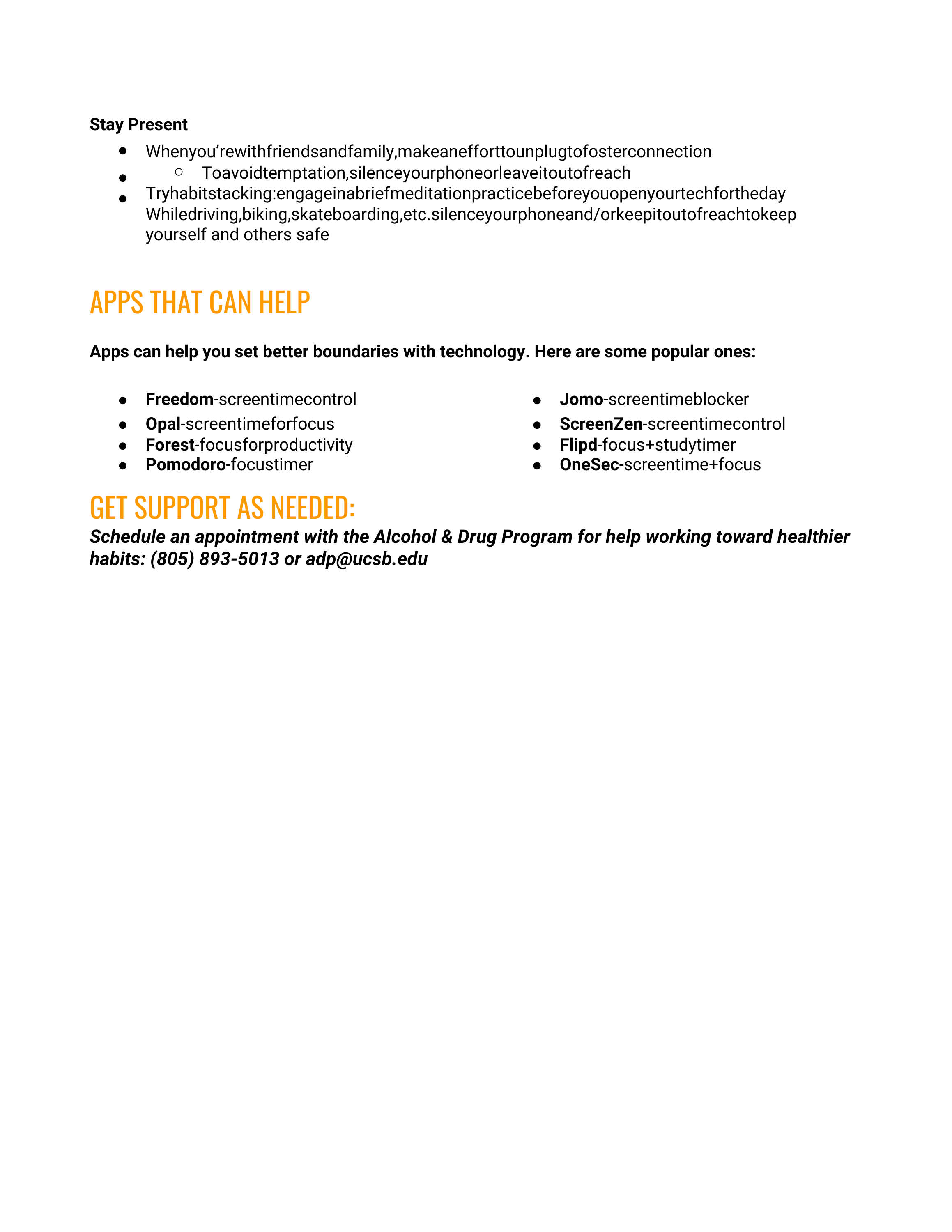 Device & Screen Management | Alcohol & Drug Program